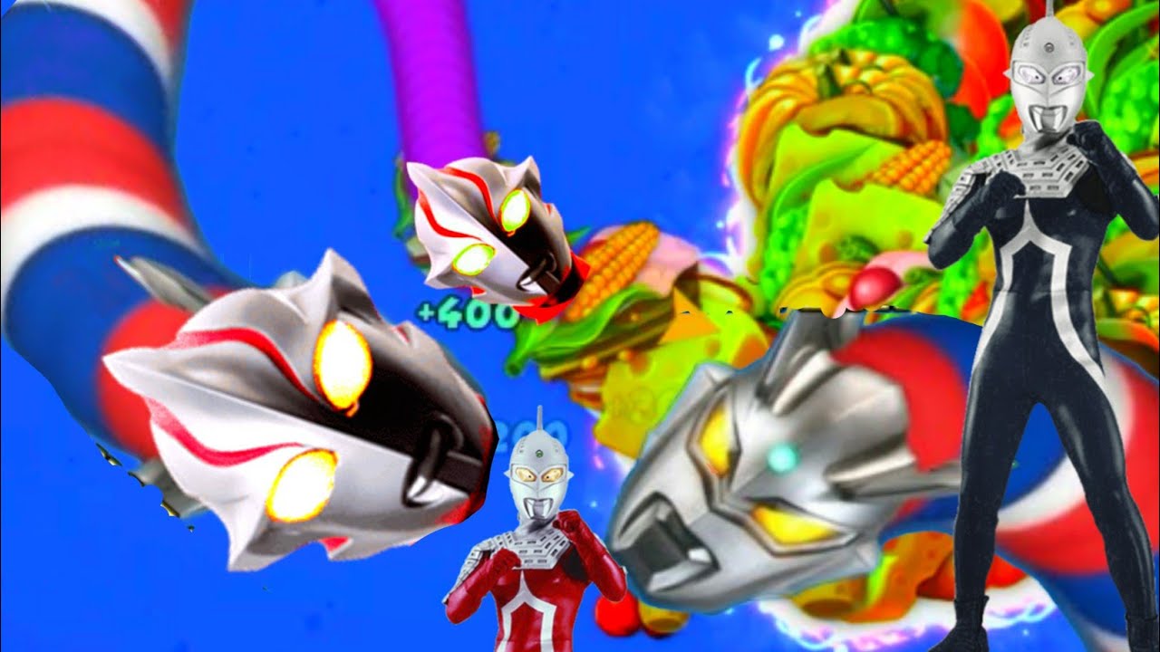 Robot ultraman di game cacing worm zone menggila - YouTube