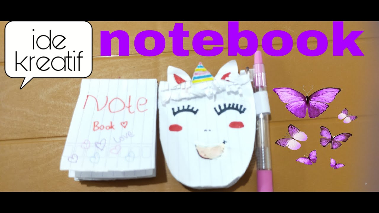Ide kreatif dari kertas cara membuat note book - YouTube