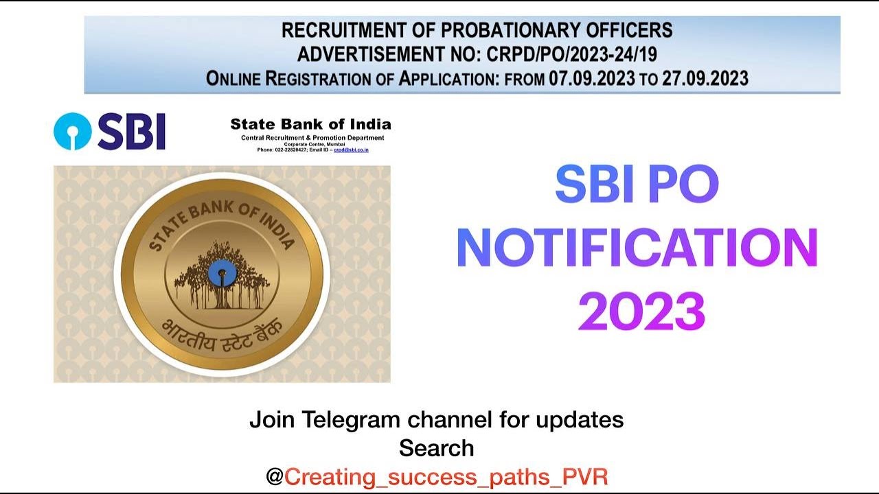 SBI PO NOTIFICATION 2023 -24 - YouTube