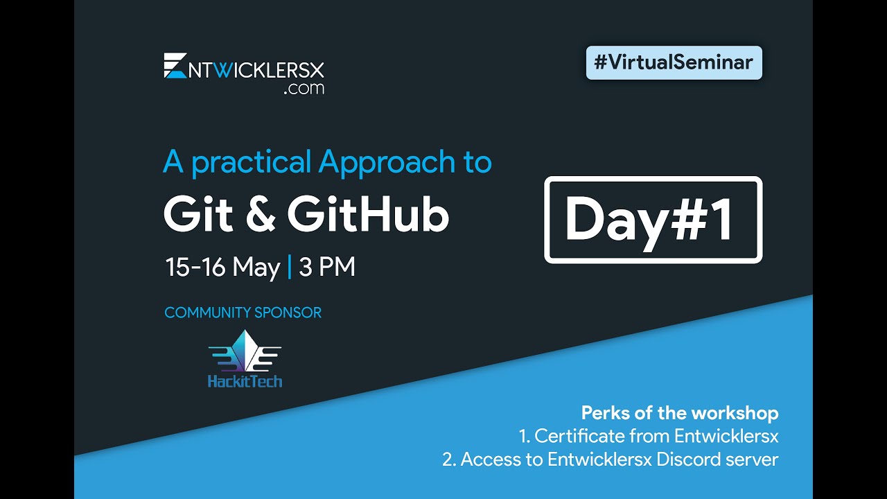 Git & GitHub workshop [Hindi] - Day#1 | EntwicklersX - YouTube