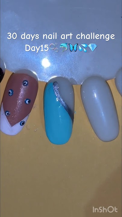 30 days nail art challenge day15🫧🐬🦋💅#nailart #easynailart #youtubeshorts - YouTube
