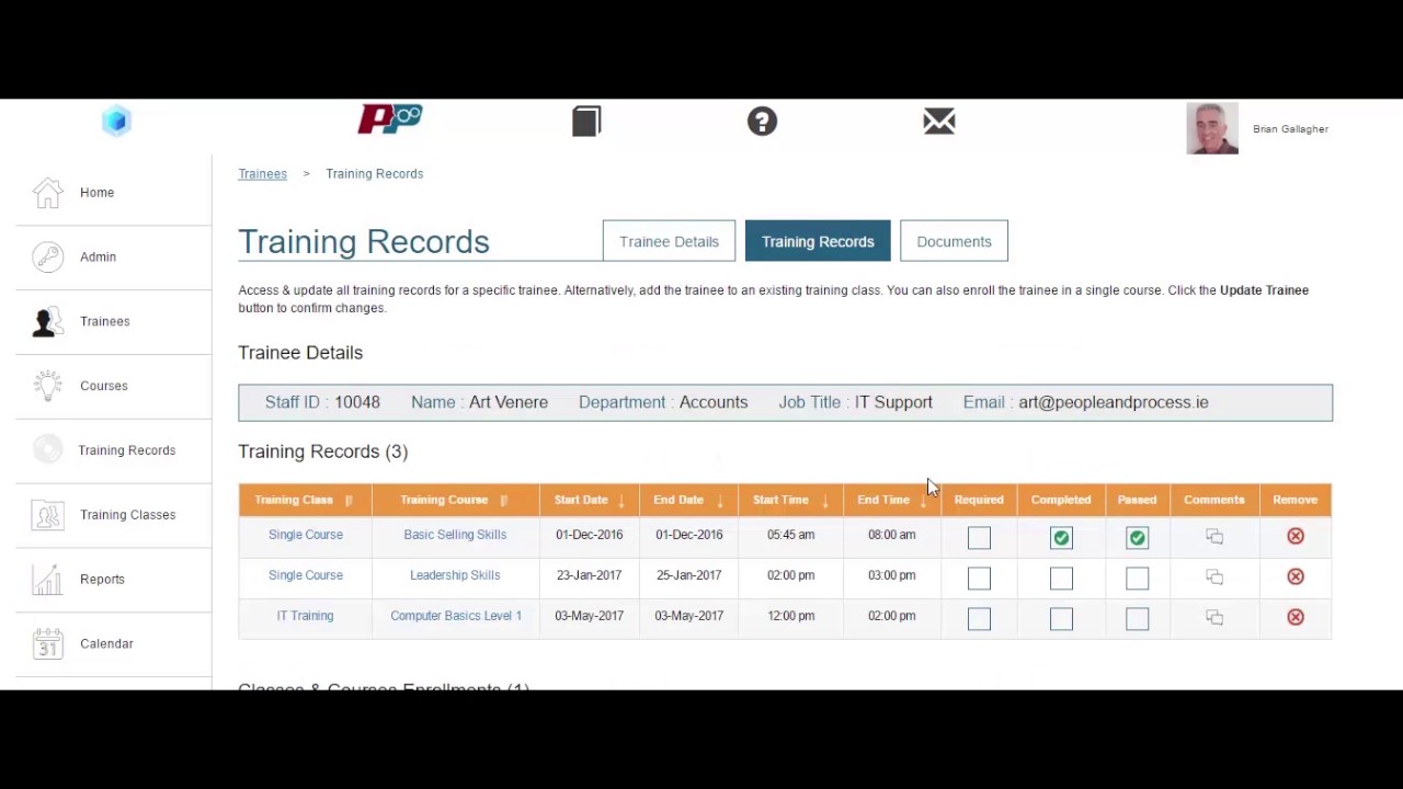 Training Manager Database by People and Process - YouTube