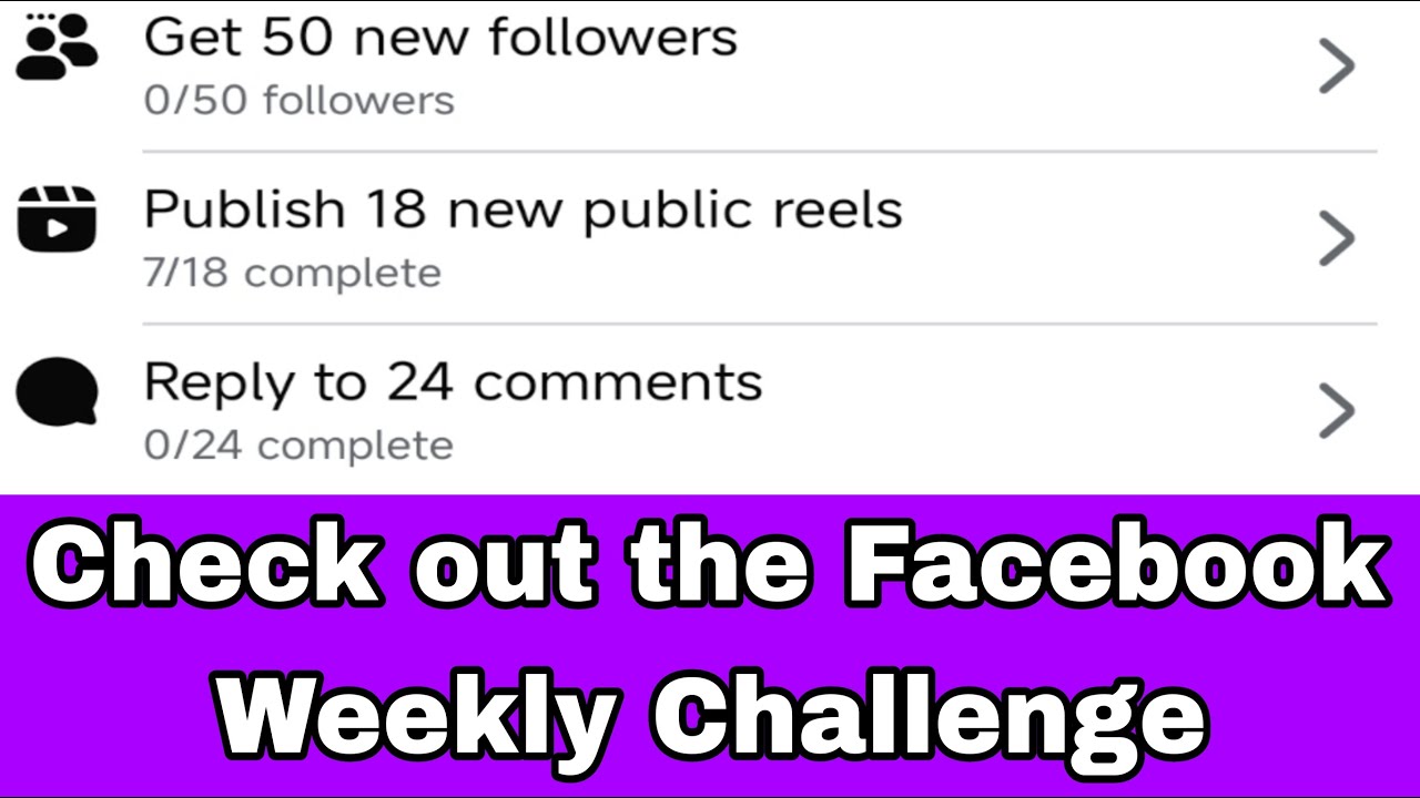 Check out the Facebook Weekly Challenge - YouTube