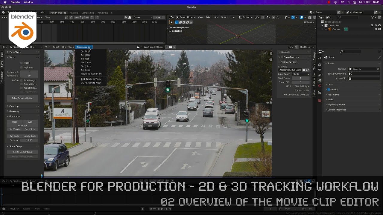 Blender 3.0 for Production - 2D & 3D Tracking Workflow - 02 Overview of ...