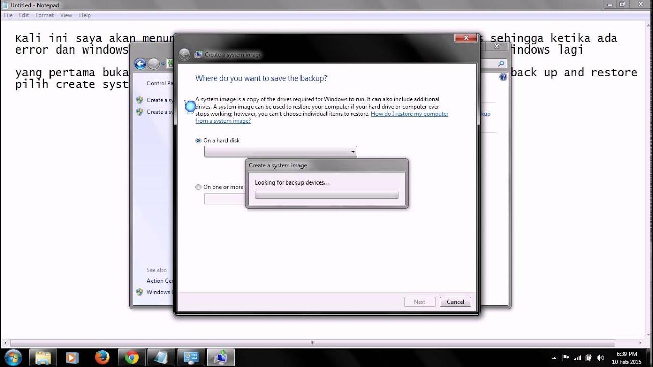 Tutorial backup system windows - YouTube Music