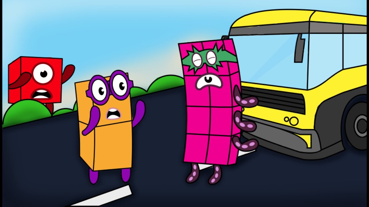 Octoblocks manages to stop the bus || Coloring story made by ...