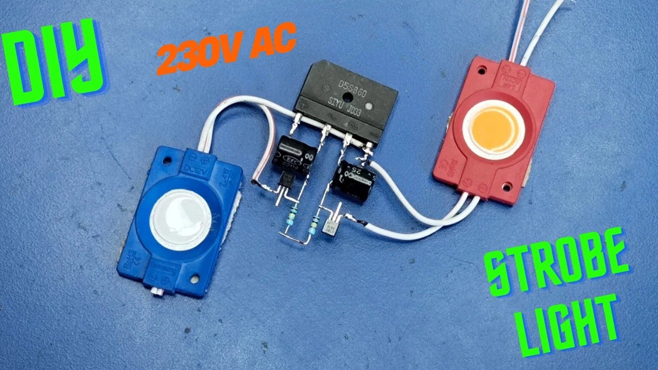 DIY 230V AC STROBE LIGHT USING BRIDGE RECTIFIER - YouTube