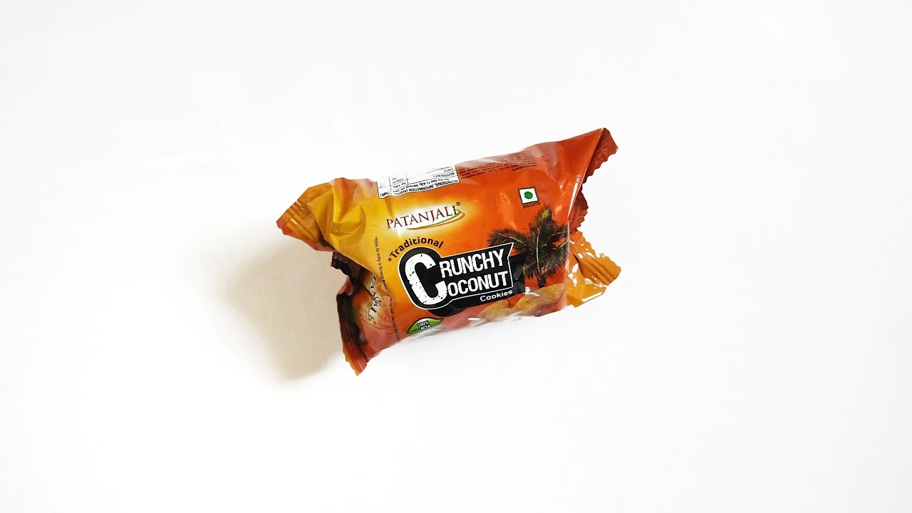 Patanjali Crunchy Coconut Cookies | Unboxing Video - YouTube