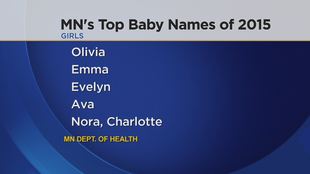 Top 5 Baby Names In Minnesota For 2015 - YouTube