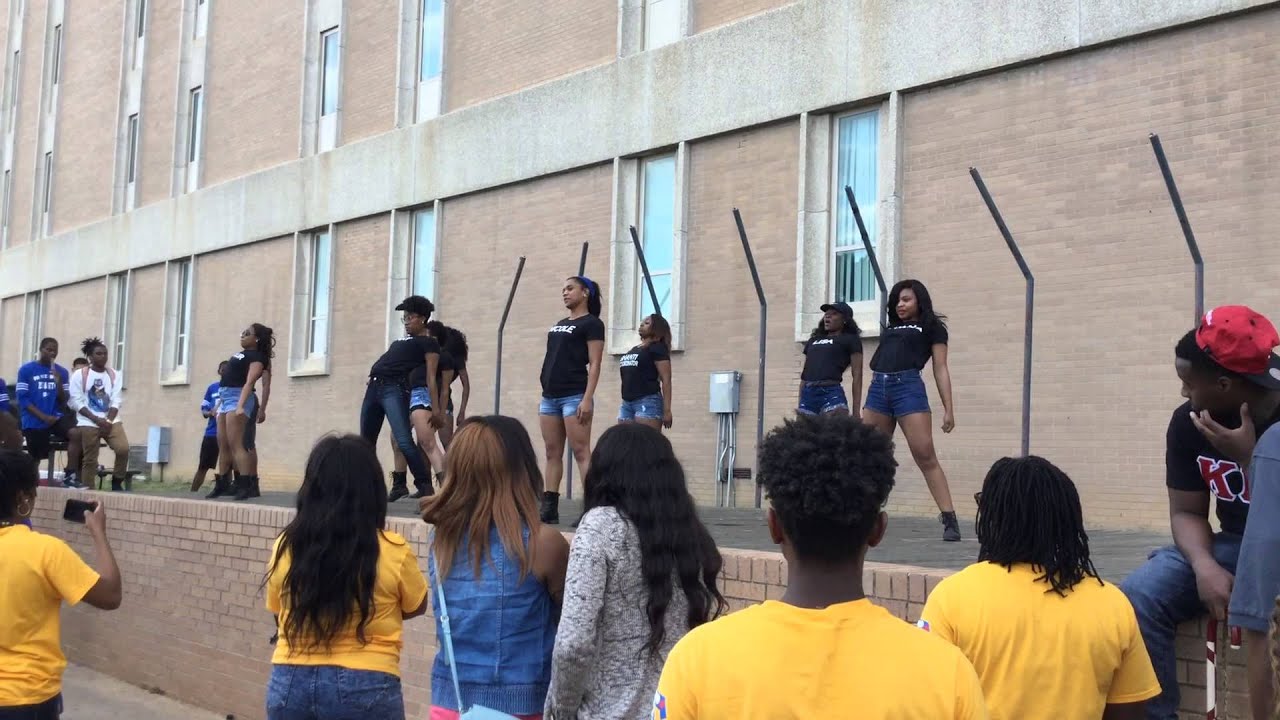 UNT Sigma Yard Show: Miss Phi Beta Sigma Pageant girls - YouTube