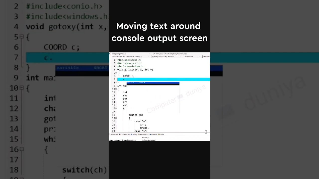 How To Move Text On Console Output Screen shorts youtubeshorts How To Move Text On Console Output Screen shorts youtubeshorts
