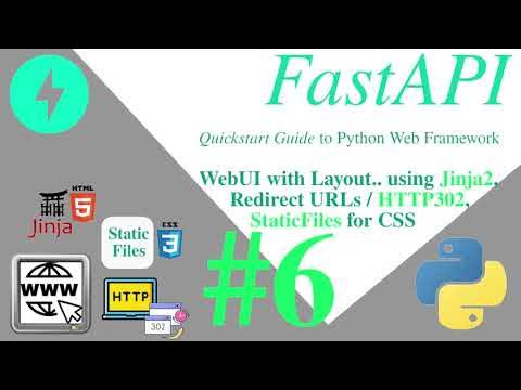 FastAPI Quickstart part:06 HTML w/ Jinja2, StaticFiles css, Redirect | #python #fastapi # ...