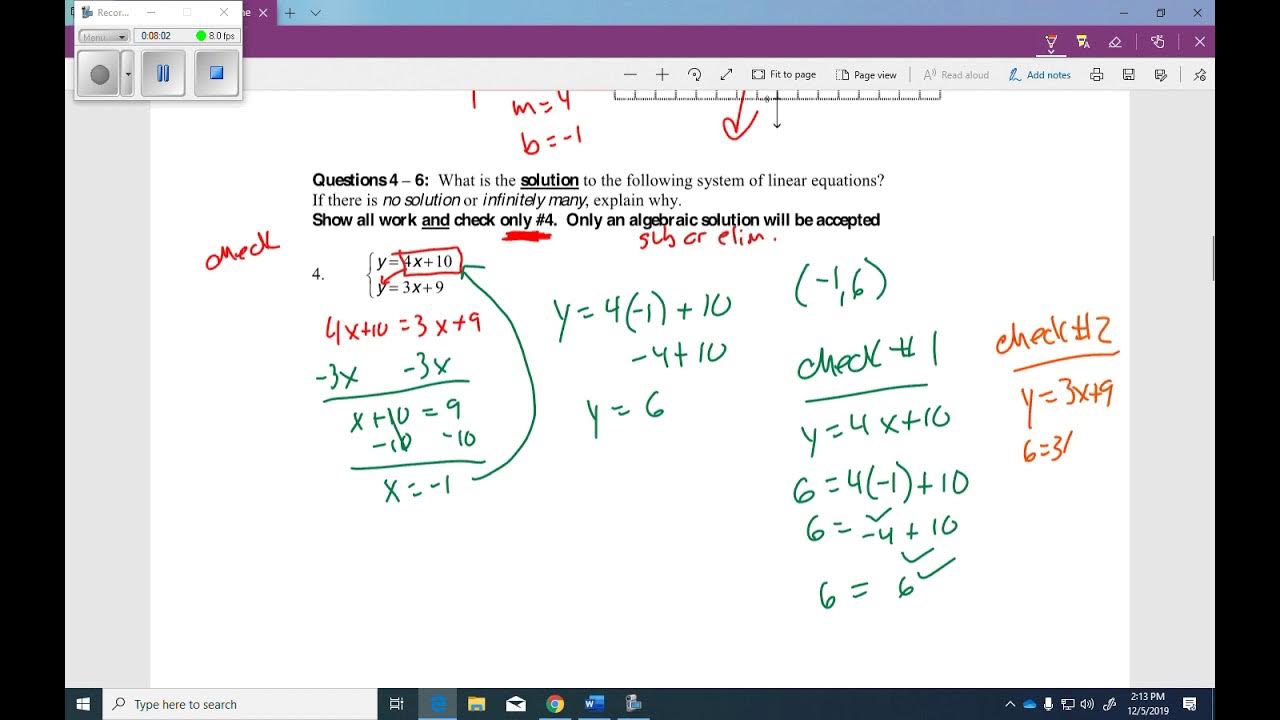 Math 8 Unit 3 lesson 14 answers on video - YouTube
