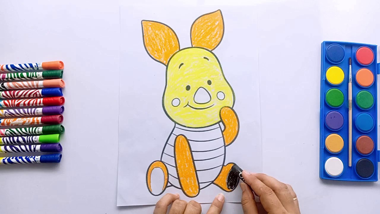 How to Colour Pooh step by step |Colouring Pooh |Colouring Pooh for ...