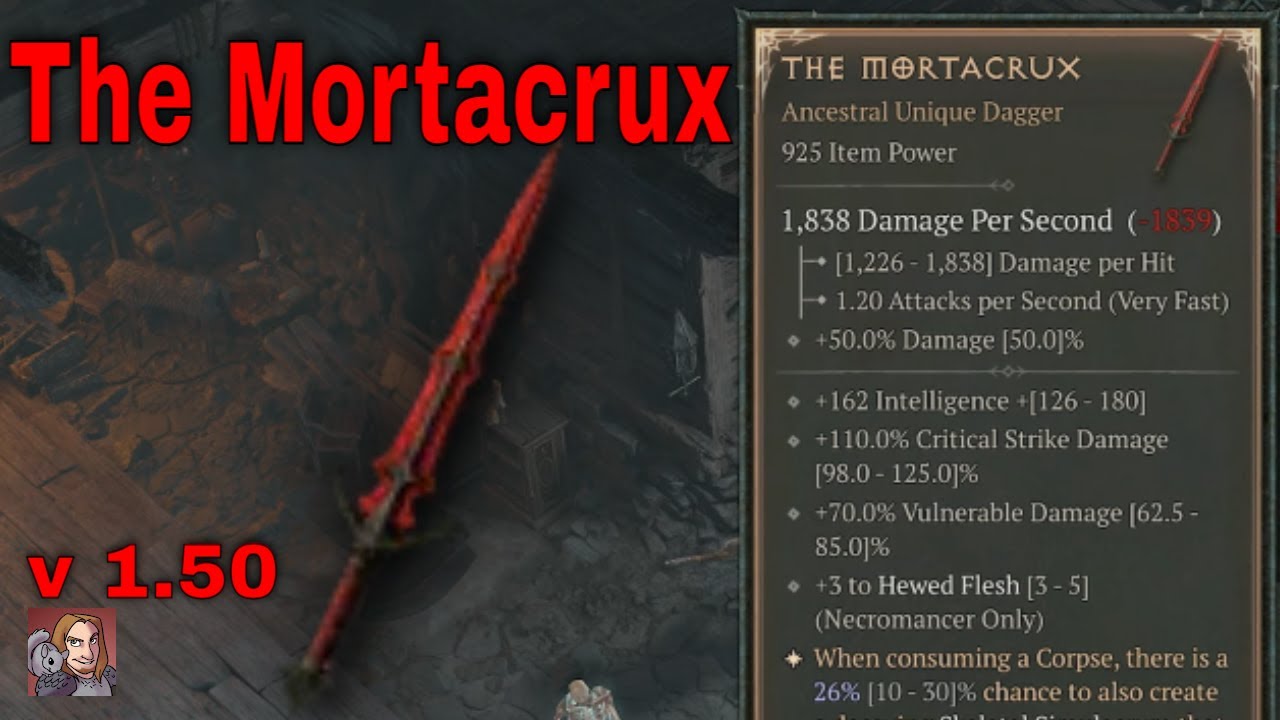 Diablo IV Unique Items - The Mortacrux (Necro Dagger)[v1.5.0] - YouTube