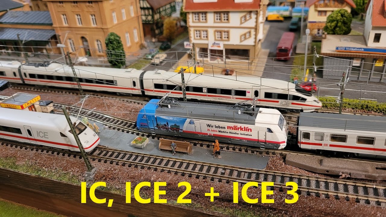 BR 101 Minitrix mit IC, ICE 2 von Fleischmann + ICE 3 von Arnold der DB ...