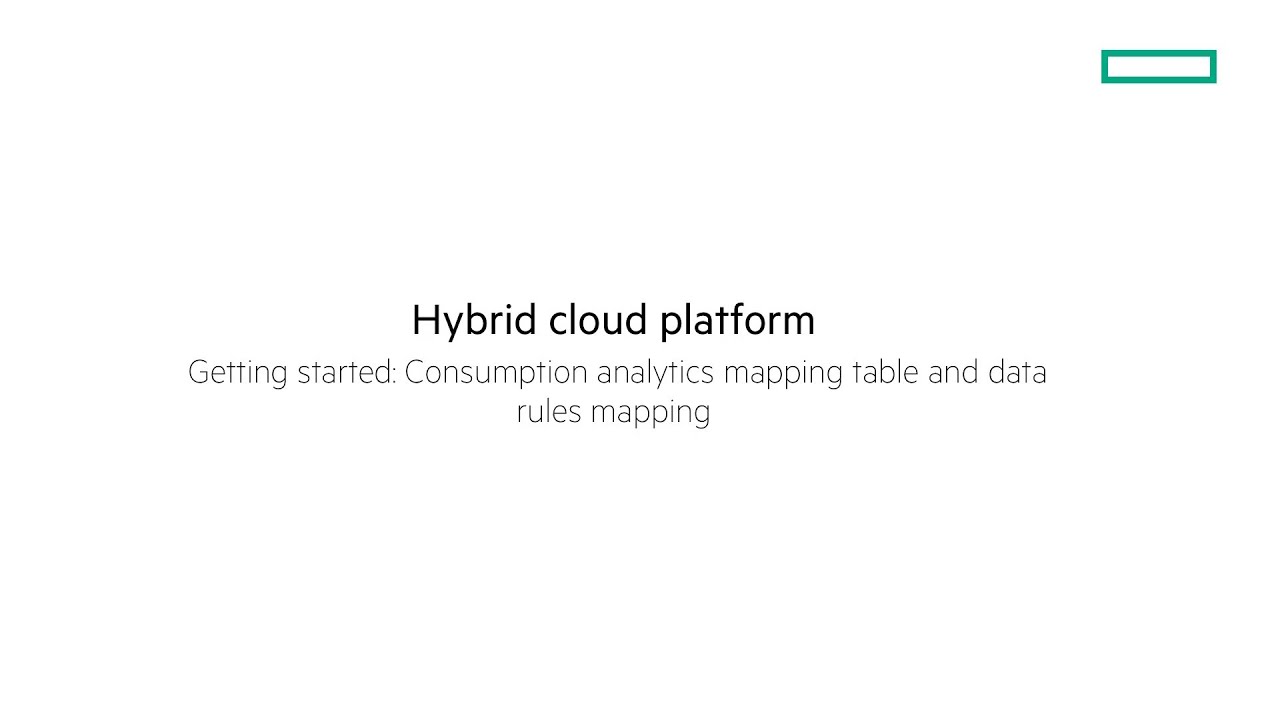 Getting Started: Consumption Analytics Mapping Table and Data Rules ...