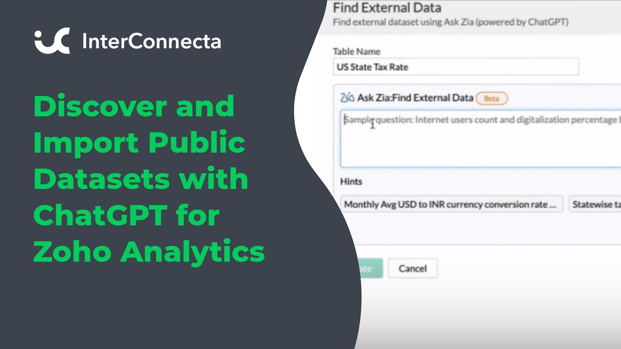 Discover and Import Public Datasets with ChatGPT for Zoho Analytics - YouTube