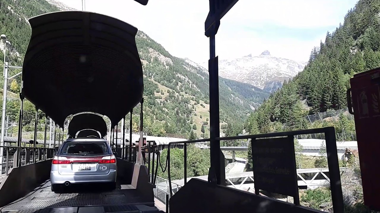 Car shuttle train in Switzerland - YouTube