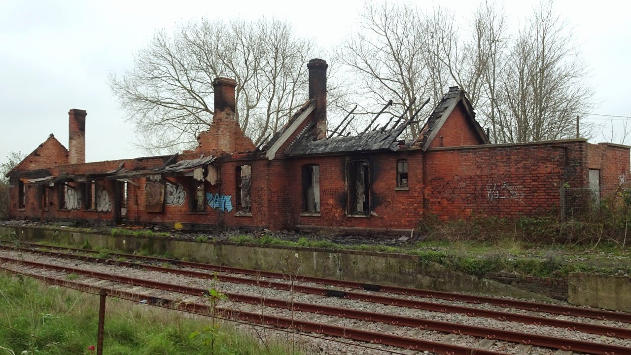 REMAINS OF LYDD TOWN RAILWAY STATION IN KENT AFTER DEVASTATING FIRE IN ...