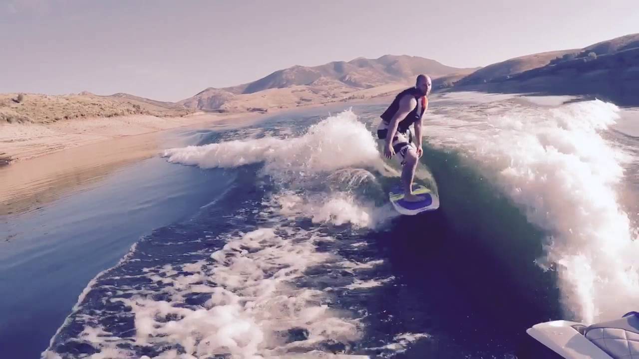 Surfing behind the Tige Z1 Taps2 - YouTube