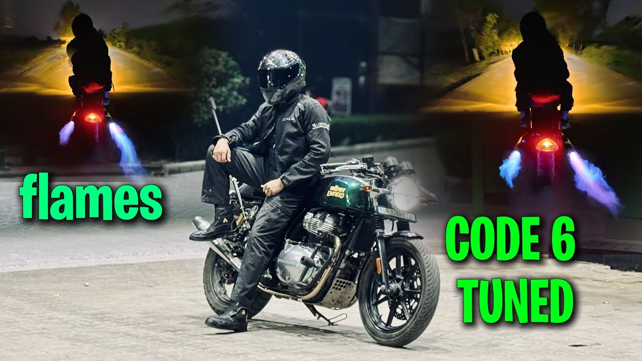 CODE 6 tuned gt 650 pops and bangs | night ride with flames ️‍🔥 ️‍🔥 ...