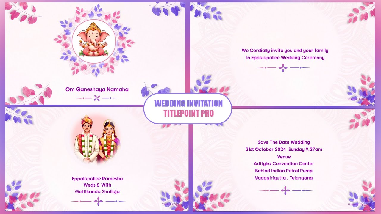 Invitation-0039 !! Theme 00055 !! 1920x1080 !! 16:9 !! TitlePoint PRO !! #editpointindia - YouTube