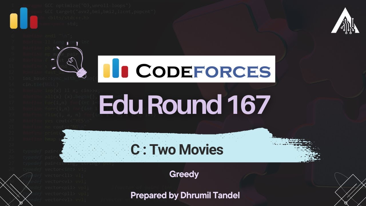 Codeforces Edu Round 167 C Two Movies Detailed Video Editorial Youtube