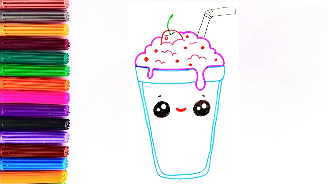 How To Draw A Milkshake Easy🧋 - YouTube