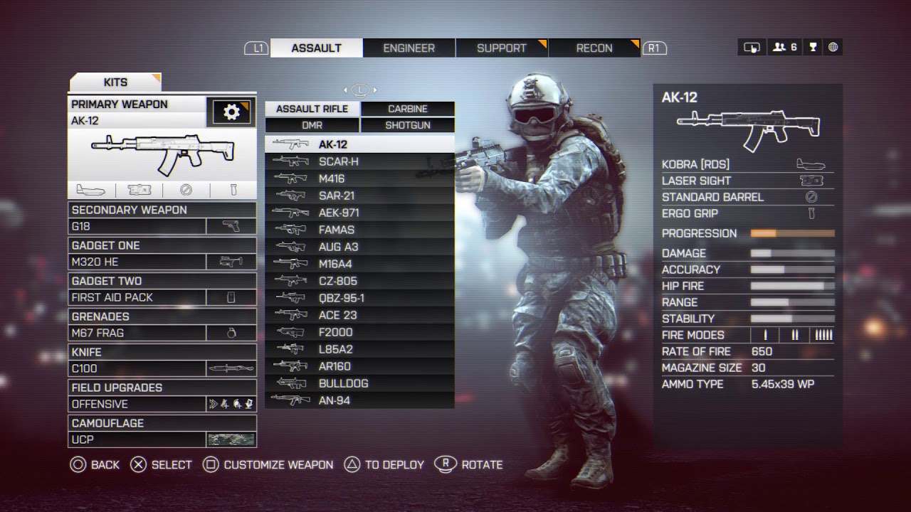 Bf4 ps4 pro Ak-12 / Aek 971 gameplay - YouTube