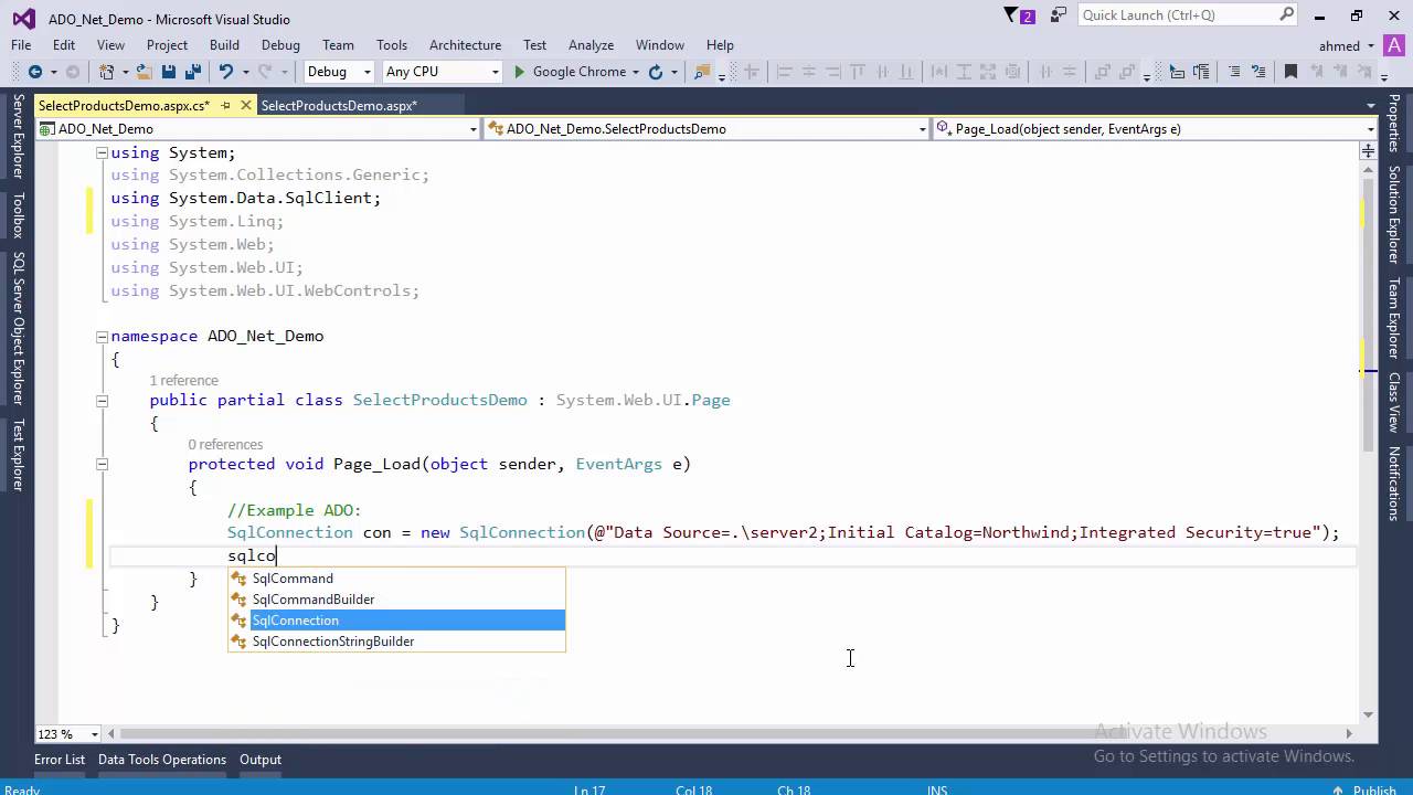 6 Microsoft Csharp Data Access Solutions And Ado Example Youtube