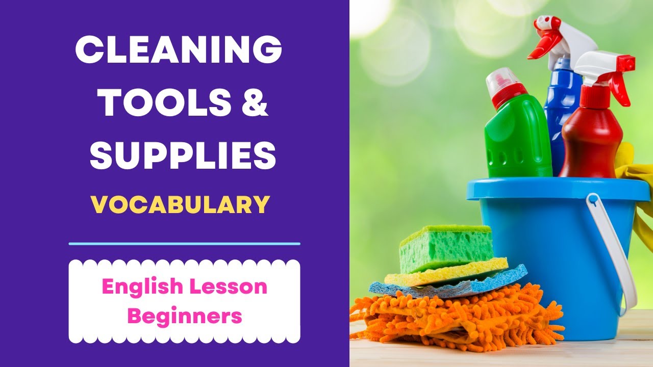 CLEANING TOOLS & SUPPLIES VOCABULARY || BASIC ENGLISH VOCAB NECESSARY ...