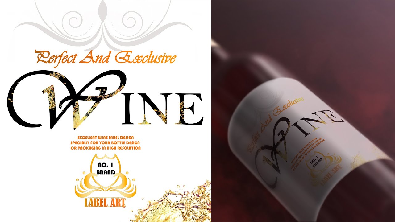How to create Wine Bottle label design in Photoshop | Photoshop ...