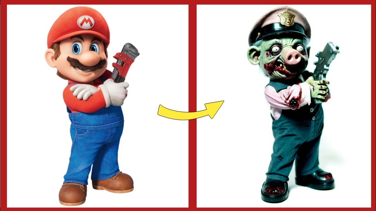 SUPER MARIO BROS MOVIE CHARACTER AS MONSTER PIG - YouTube