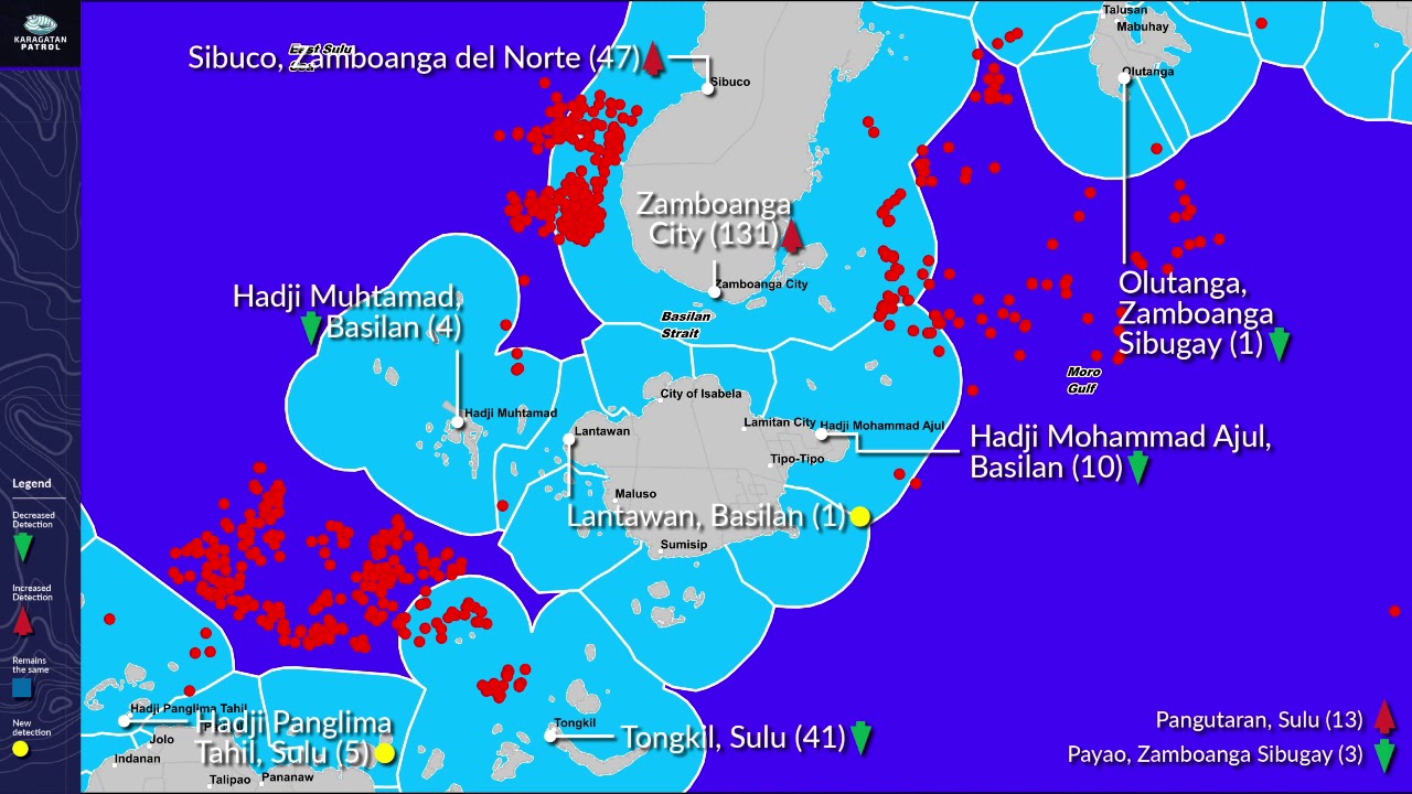 Commercial fishing boats detection, East Sulu Sea and Moro Gulf ...