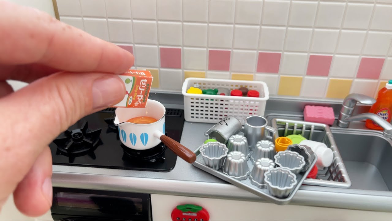 Miniature cooking Re-ment mini kitchen set installation - YouTube