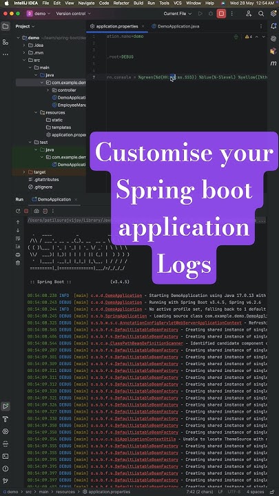 Customise your spring boot application logs #java #springboot # ...
