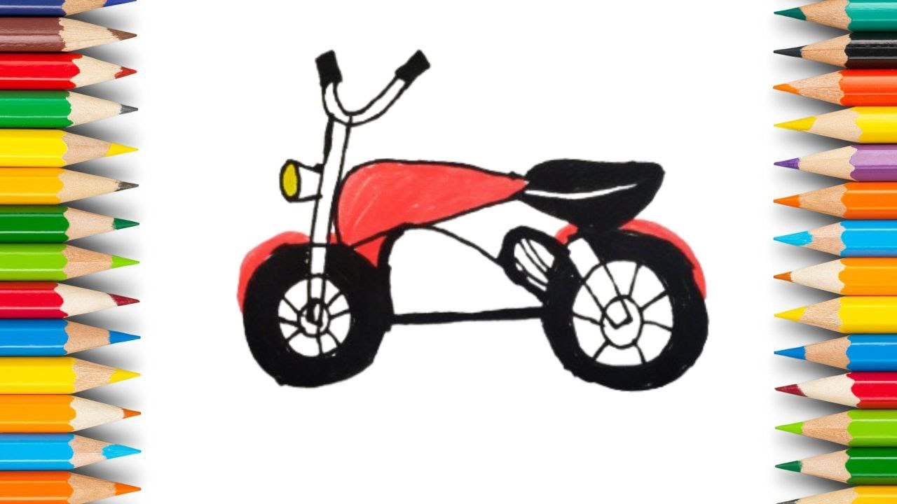 How To Draw a MOTORCYCLE| sports bike drawing coloring painting bike ...