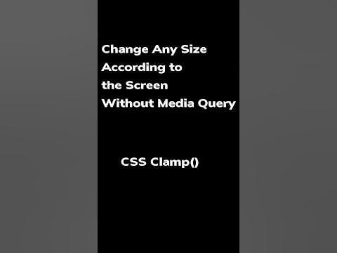 clamp() function in #css What is clamp() in CSS? - YouTube