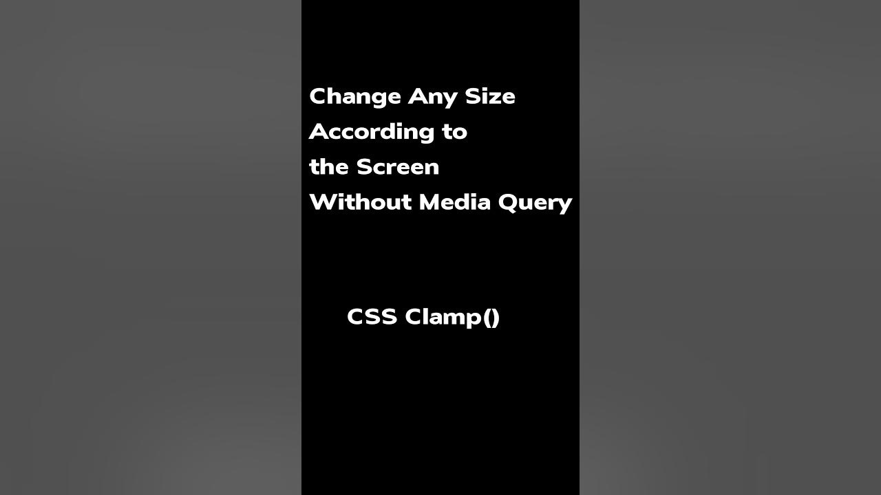 clamp() function in #css What is clamp() in CSS? - YouTube