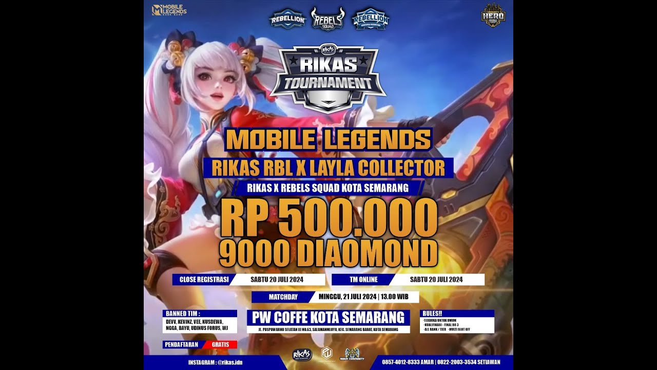 TOURNAMENT MLBB RIKAS RBL SQUAD X LAYLA COLLECTOR - YouTube