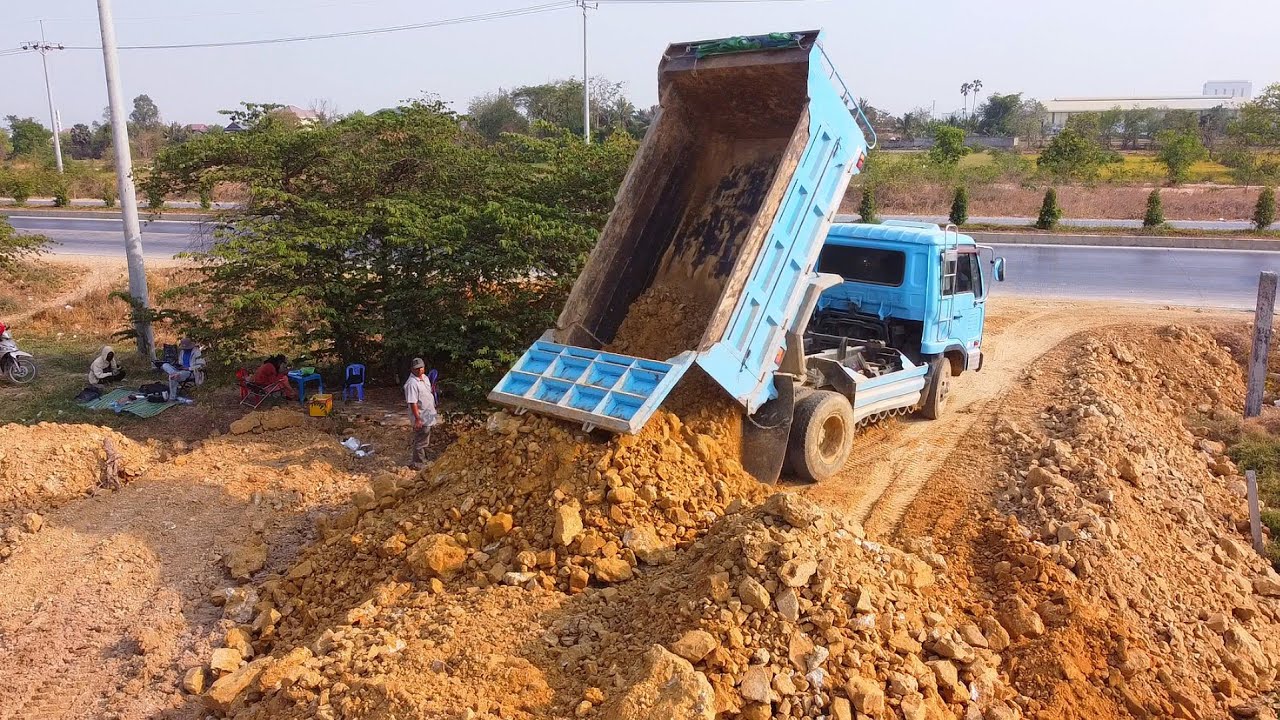 Best Incredible New Project Filling land near by Many Dumps Trucks and ...
