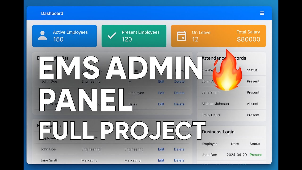 EMS Admin Panel | part 3 | Manage Employees, Attendance, Leave, and ...