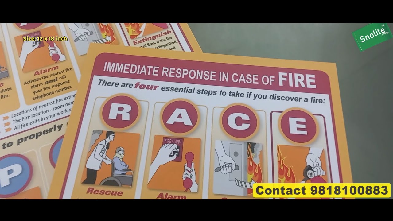 RACE/PASS FIRE SAFETY POSTER RECTANGULAR SIGNAGE, P.A.S.S. & R.A.C.E ...
