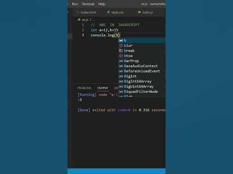 Math.abs ( ) method in Javascript. #shorts #coding #javascript #programming #development #tech # ...
