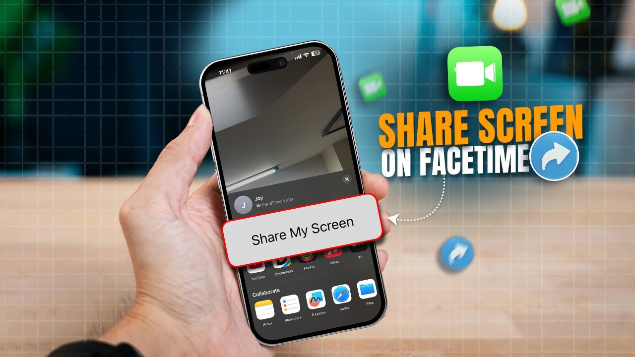 How to Share Screen on FaceTime Call on iPhone | Screen Sharing in ...