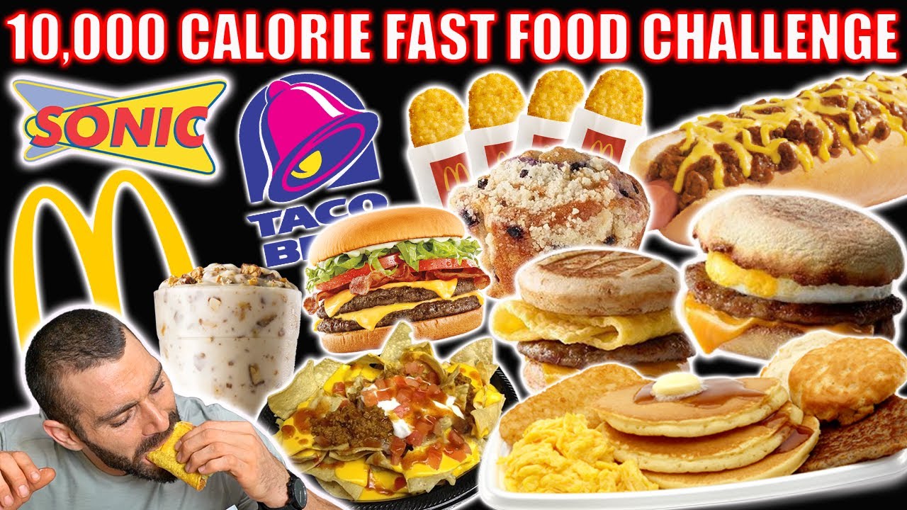 10,000 Calorie FAST FOOD Challenge | Super Wicked Cheat Day - YouTube