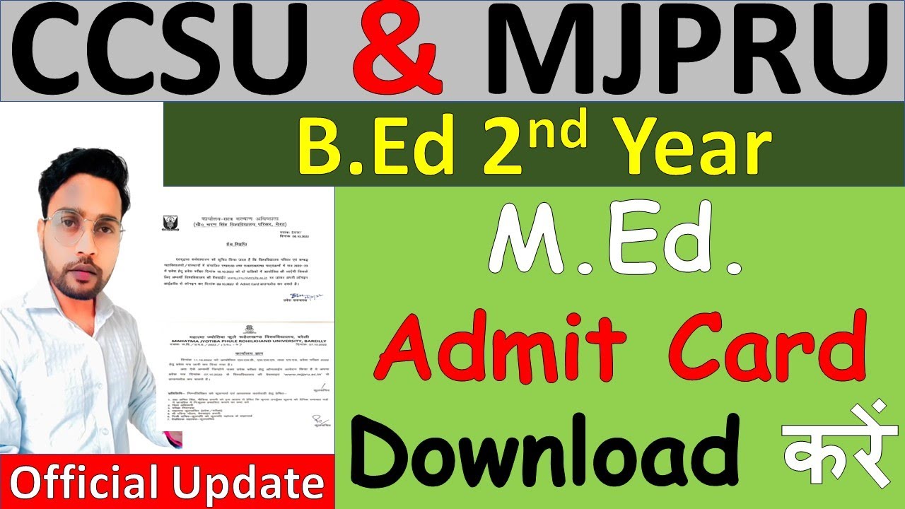 M.Ed. Admit Card Download CCS And MJPR University #ccsu #mjpru #upbed ...