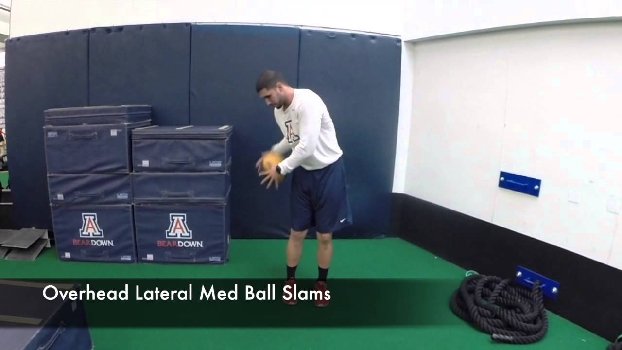 Overhead Lateral Med Ball Slams - YouTube