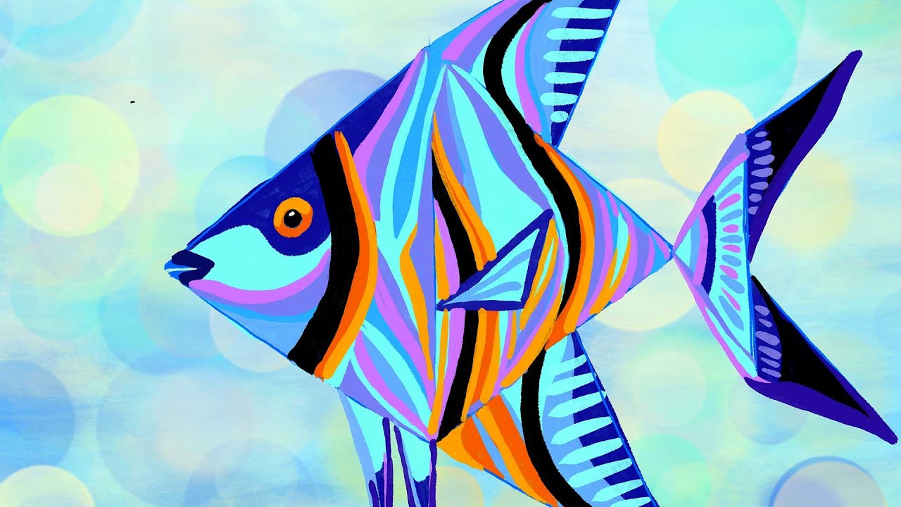 How to Draw an Angelfish with Geometric Shapes! Art Learning Activities ...